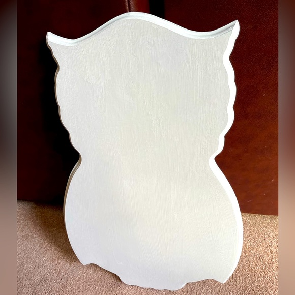 Accents | Chi Omega Owl Shaped Board Big Little Owl Sorority White Wood ...